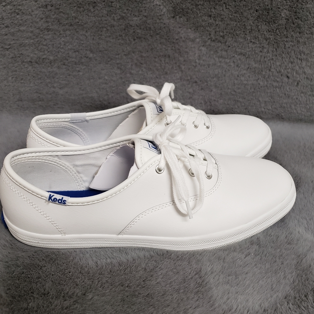 Keds Champion Originals White Leather Lace Up Sneaker… - Gem